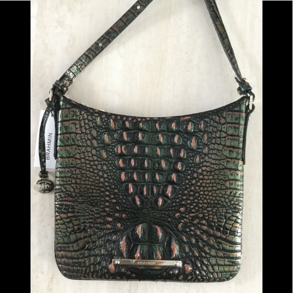 Brahmin | Bags | Brahmin Croc Embossed Leather Crossbody Bag | Poshmark